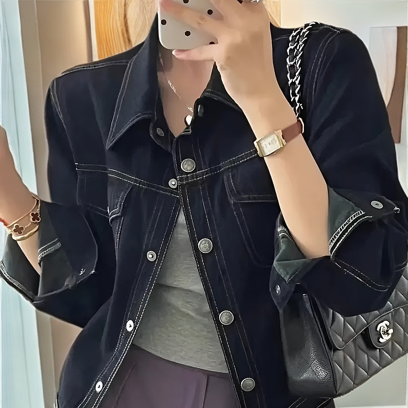 韩版时髦显瘦短款牛仔外套女2025新款气质高级感减龄百搭夹克上衣