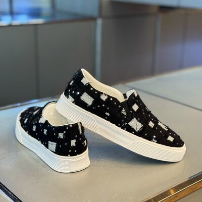 2026夏季新款一脚蹬帆布鞋日常休闲男鞋舒适轻便亮片鞋小清新男鞋