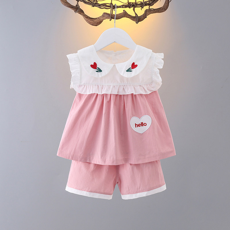 女童夏装小女孩短袖洋气套装洋气夏天衣服1一2-3岁女宝宝夏季童装_虎窝淘