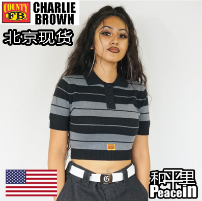 条纹西海岸匪帮短袖女装