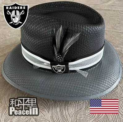 【北京现货】美式 西海岸灰黑突袭者RAIDERS礼帽 NFL双色手工制造