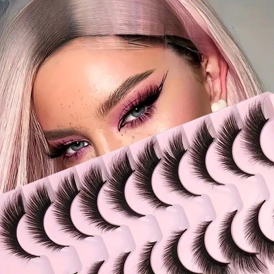 Lashes False Eyelashes Cat Eye 10 Pair 3D眼狐多层浓密睫毛