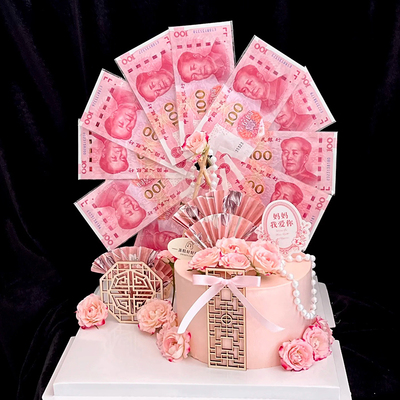 网红鲜花摩天轮蛋糕装饰摆件妈妈女神生日蛋糕配件木制屏风配件