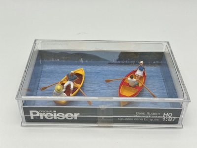 preiser小人微缩场景模型1:87HO微观小人道具 10686 划船情侣小舟
