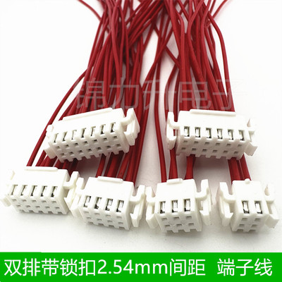 带锁扣双排带扣2.54mm间距端子线