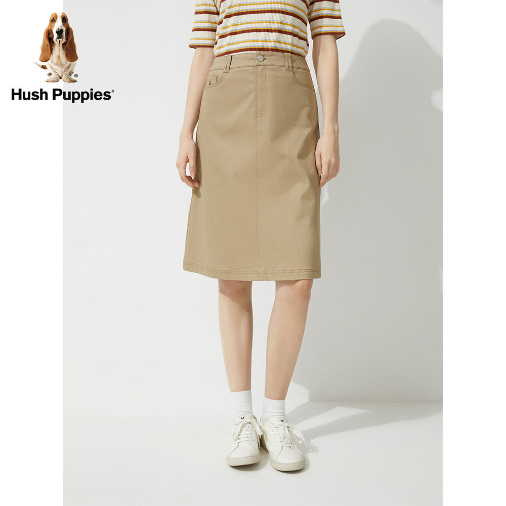 Hush Puppies暇步士女装春夏休闲通勤经典A字半身裙女|HZ-22102D_虎窝淘