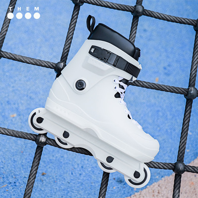 柚子轮滑Them Skates轮滑鞋fsk街区极限鞋特技鞋901白色经典旱冰