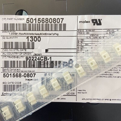 Molex连接器 501568-0807 5015680807 针座8P 1.0MM间距 原装现货
