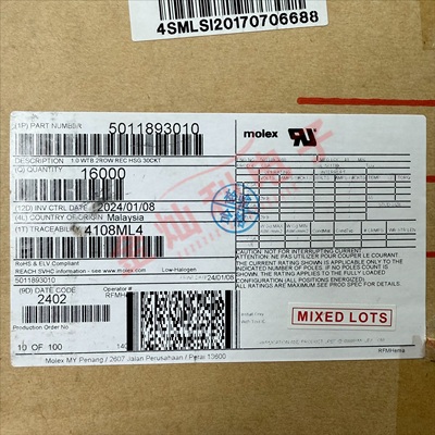 Molex连接器 501189-3010 5011893010 胶壳30P 原装现货 一个起拍