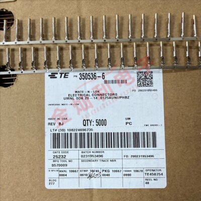 AMP/TE连接器 350536-6 镀金压线端子 原装现货 一个起售 可直拍