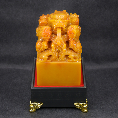 仿老挝田黄石大号玉石秦始皇国大