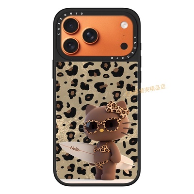 CASE豹纹KT猫凯蒂猫防摔磁吸适用苹果17手机壳iPhone air 16 Pro Max12 13 14 15Pro/plus 11保护壳