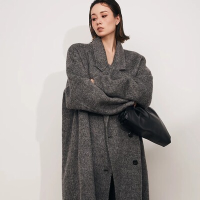 【姐姐衣橱】MPAM双面长毛羊毛大衣女2025新款秋冬外套619/6199