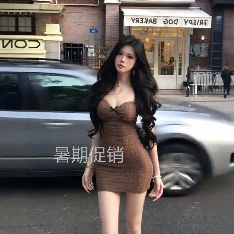 纯欲性感辣妹吊带洋装女夏季新款气质海边度假风修身包臀短裙子