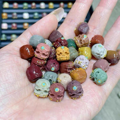 阿拉善玛瑙阿呆配件手工diy手串文玩挂件配饰隔珠颜色随机