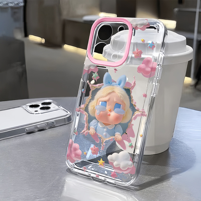 橱窗哭娃适用苹果17/16promax手机壳iPhone14华为mate60pro透明Pura70荣耀300女reno13保护套vivos20软小米15