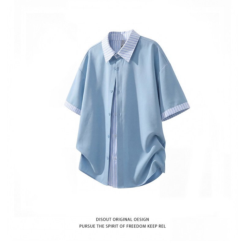「设计师品牌」新款夏季潮流百搭时尚短袖衬衫