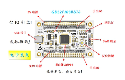 GD32F103RBT6核心板GD32F103RBT6最小系统板GD32F103RBT6开发板