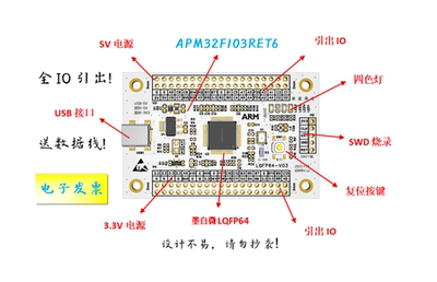 APM32F103RET6核心板APM32F103RET6开发板APM32F103RET6系统板