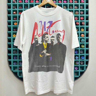 U2摇滚乐队美式重磅纯棉小领口T