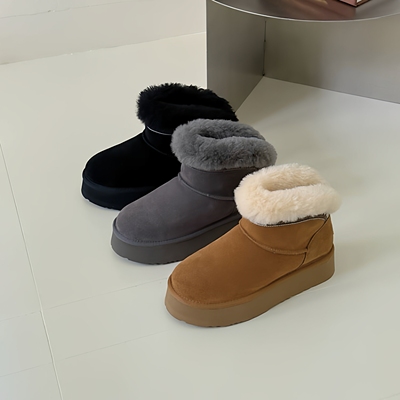 澳洲羊皮毛一体厚底雪地靴防滑