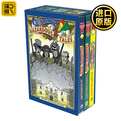 英文原版 Nathan Hale's Hazardous Tales' Second 3-Book Box Set 内森·黑尔危险故事集4-6卷盒装套装 历史科普漫画 精装 英文版