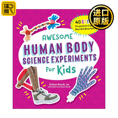 英文原版 Awesome Human Body Science Experiments for Kids 儿童身体科学实验书 40个STEAM活动 英文版 进口英语原版书籍