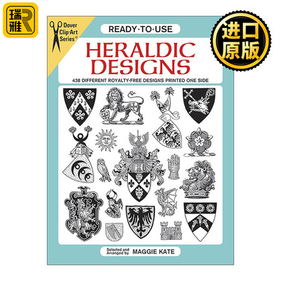英文原版 Ready-to-Use Heraldic Designs 现成的纹章徽章图案设计手册 装饰艺术素材图册 英文版 进口英语原版书籍