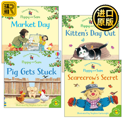Farmyard Tales Poppy and Sam 农场故事系列4册 小猫出游/集市日/猪被卡住的故事/稻草人的秘密