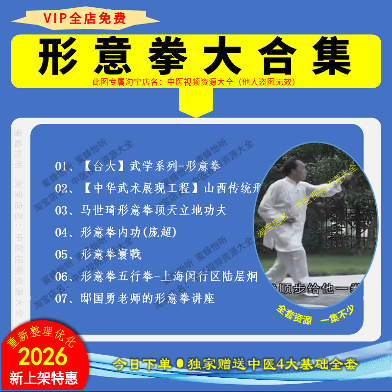 形意拳自学习课程中医视频全集零基础入门到精通