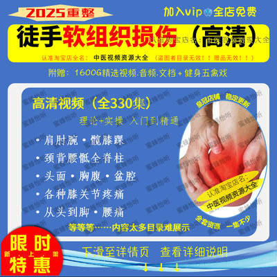 李氏软组织损伤徒手疗法手法大全套330集高清学习视频入门到精通