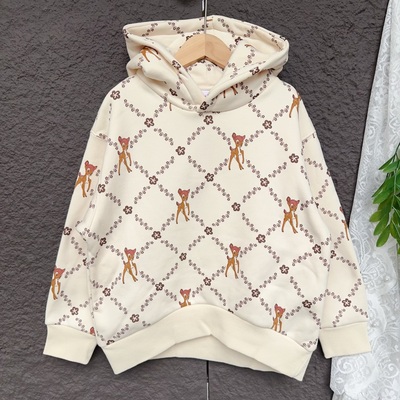 柜549K K秋冬女童连帽卫衣中大童洋气女孩上衣加绒加厚保暖潮童装