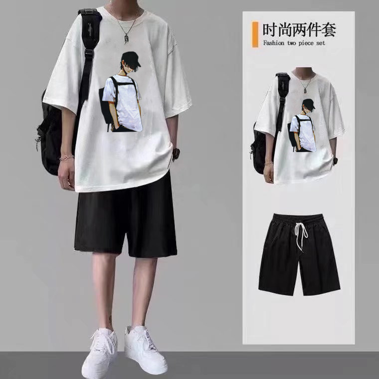 青少年夏季运动套装男短袖t恤高中初中学生男孩夏装帅气大童衣服