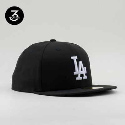韩国代购NEWERA纽亦华59FIFTY平沿硬顶全封闭5950棒球帽LA纯黑色