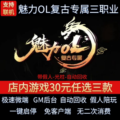 传奇单机电脑版魅力OL三职业复古专属假人GM后台微端联网