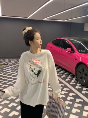 IVRESSE【亏本清仓 不售后】美街自由 微磨毛绒感印花tee