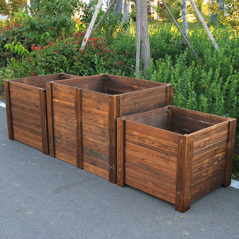 Outdoor Antiseptic Wood Flower Box Courtyard Balcony Square Extra Large ...