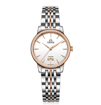 瑞士 GENIE爵尼表石英手表 女表 GNQ-T2023L-RW 日历 正品 2023