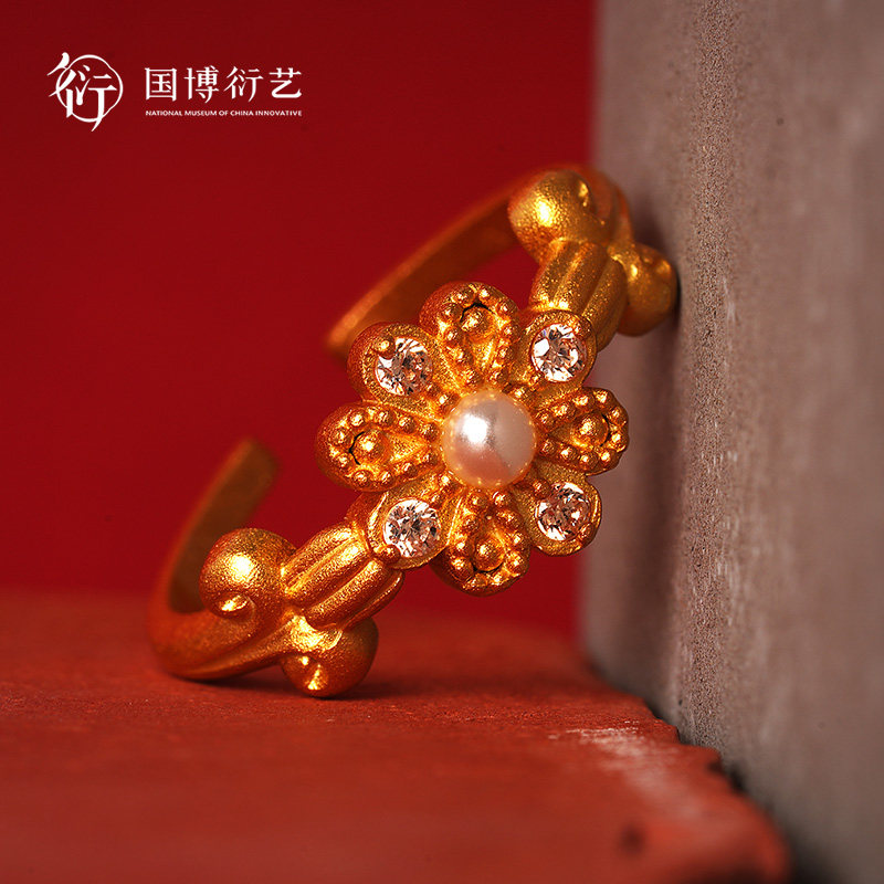 中国国家博物馆希腊展花形戒指创意特色时尚复古送女朋友生日礼物