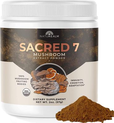 美国代购Naturealm Sacred 7 - Mushroom Extract Powder 2 oz -