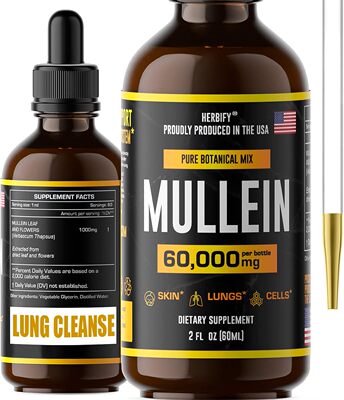 美国代购HERBIFY Mullein Extract 2 oz, Alcohol-Free Tincture