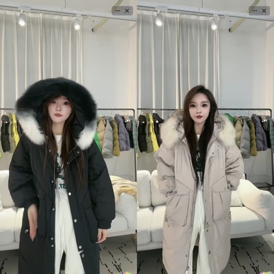 羽绒派克服中长款连帽羽绒服