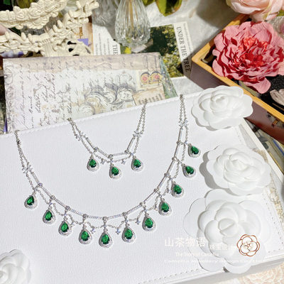 镀金镶仿天然托帕石项链