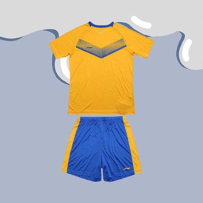 LINING李宁足球运动训练套装组队服光板团队服短袖T恤球衣AATL103