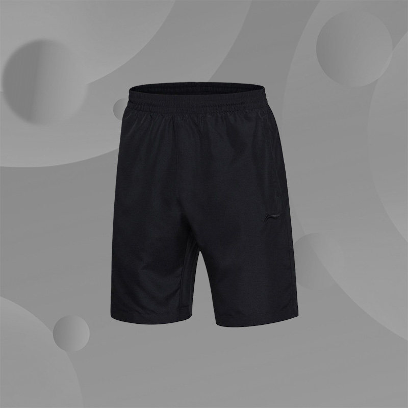 李宁男子运动短裤夏季新款轻质舒适短裤梭织运动裤AKSM215_虎窝淘