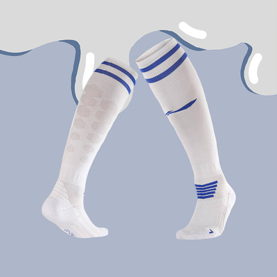 李宁足球袜男长筒袜子儿童足球袜过膝球袜加厚吸汗球袜AWLM071
