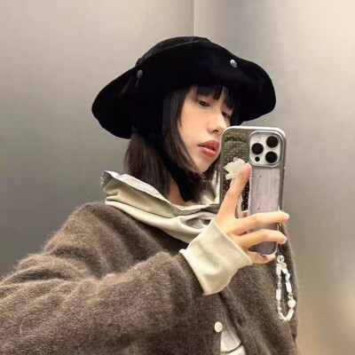 韩国小众新款 可拆卸耳罩休闲遮阳渔夫帽护耳帽