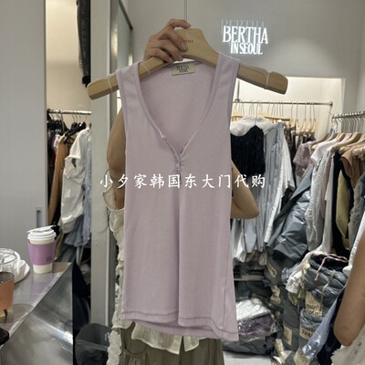 一件包邮 小夕韩国东大门代购BERTHA 26夏款女装低领纯色吊带背心