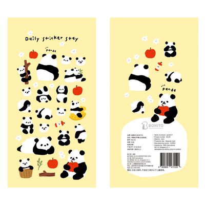 韩国Bonito贴纸熊猫红苹果