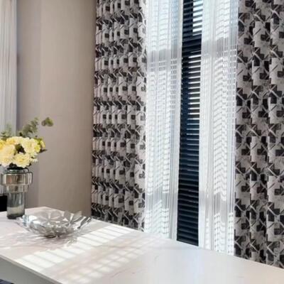 Multivariate现代简约轻奢 几何抱枕面料主卧客厅书房窗帘布艺